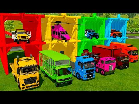 TRANSPORTING POLICE CARS WITH BIG TRUCKS and TRAIN! Farming Simulator 22