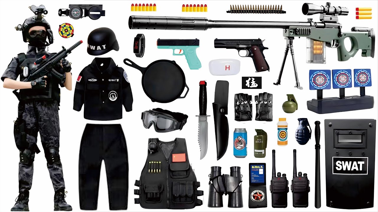 Armed Police Special Forces Tactical Weapon Set Toy Unpacking, 98k ...