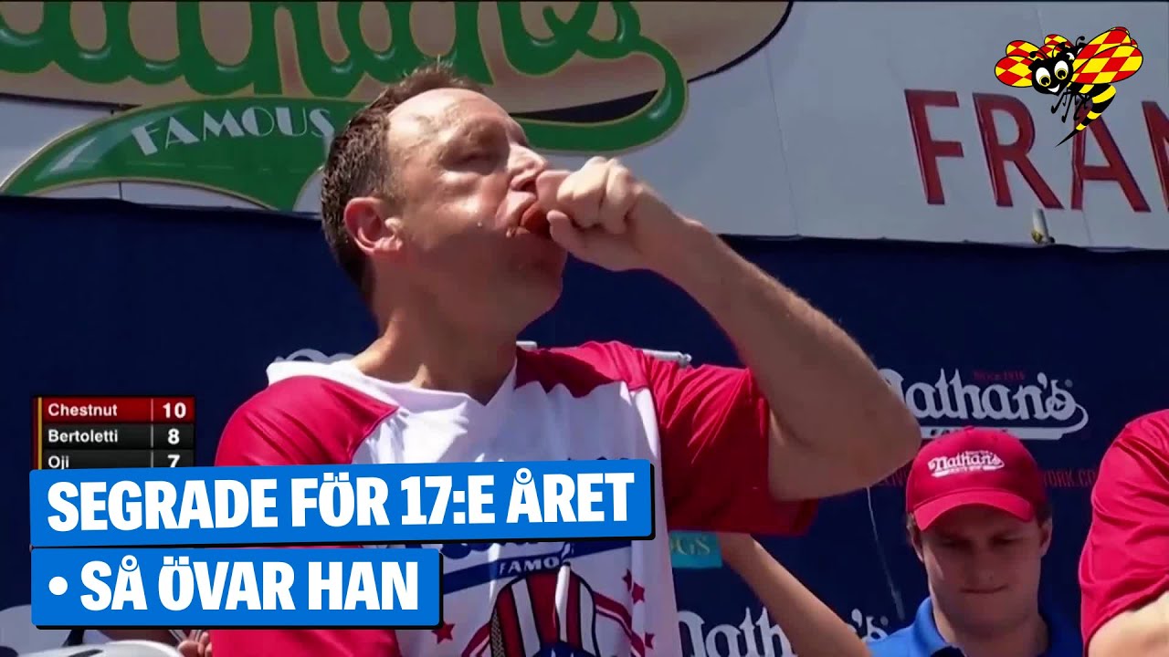 Joey vann korvtävlingen –åt 70 stycken på tio minuter - YouTube