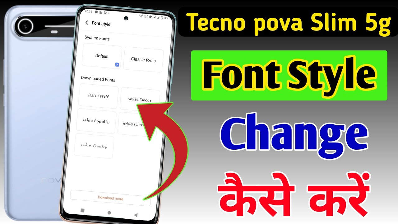 Tecno pova Slim 5g me font style kaise change kare | how to change font ...