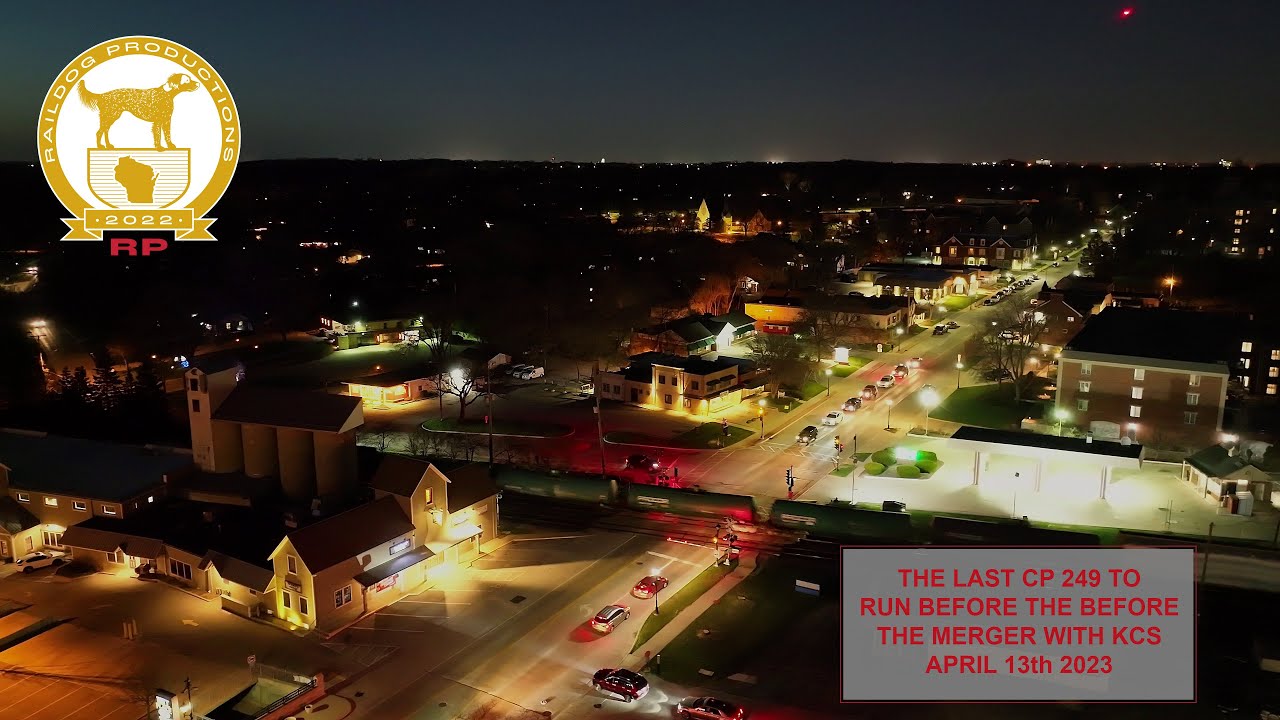 CP 249 running as the last CP 249 the night before the merger to CPKC Elm Grove WI 4-13-2023 ...