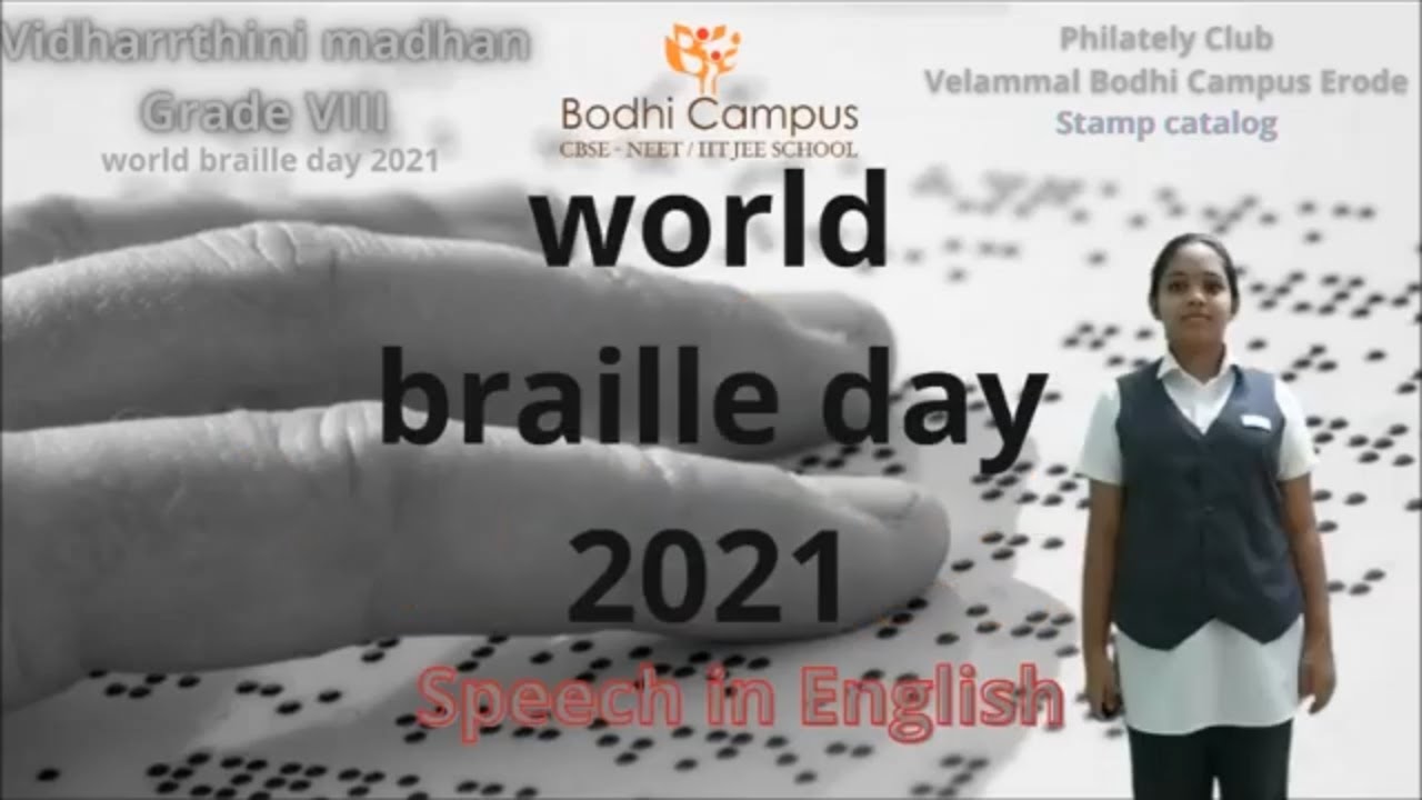 World Braille Day 2021 theme Louis braille Stamps speech in English ...