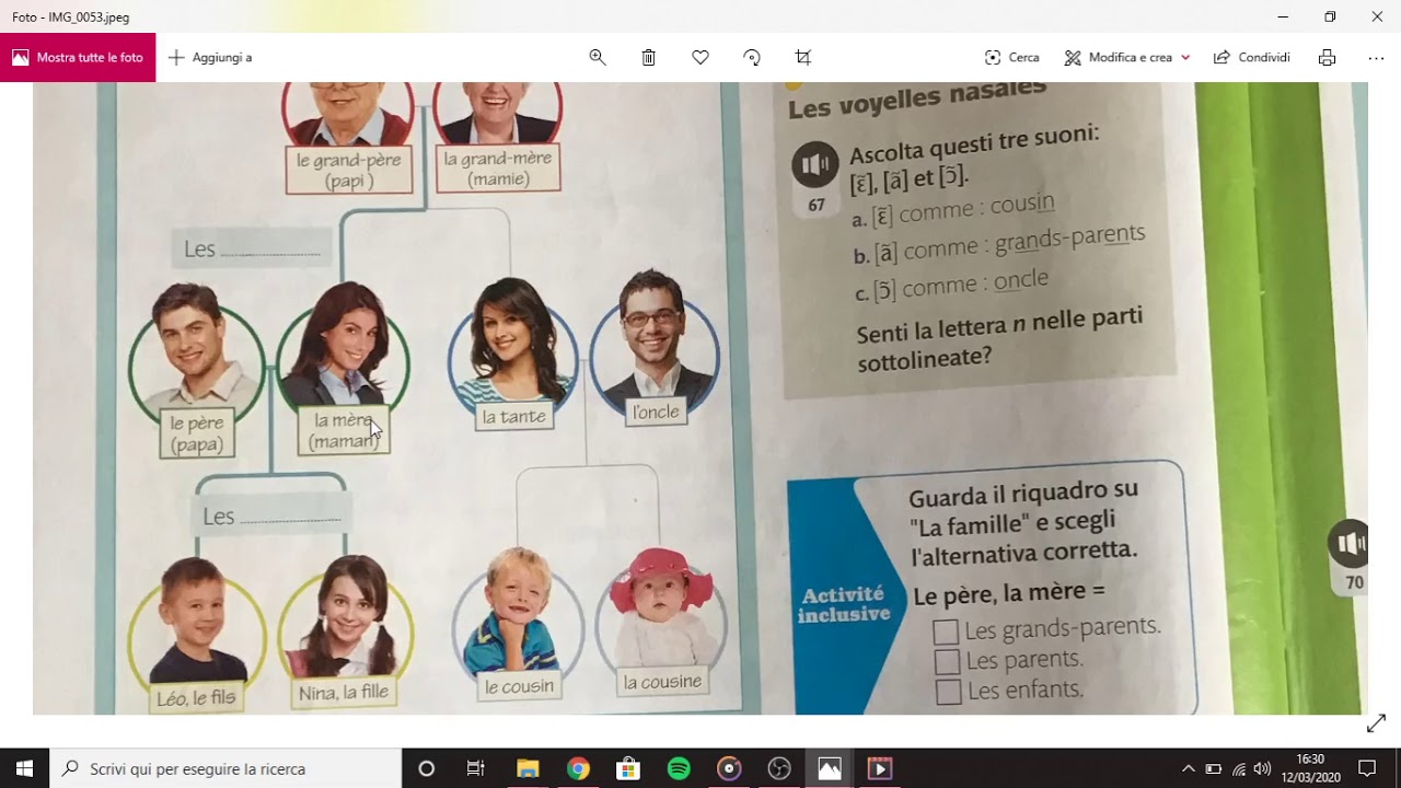 Francese 1A e 1B La Famille Prof Traina - YouTube