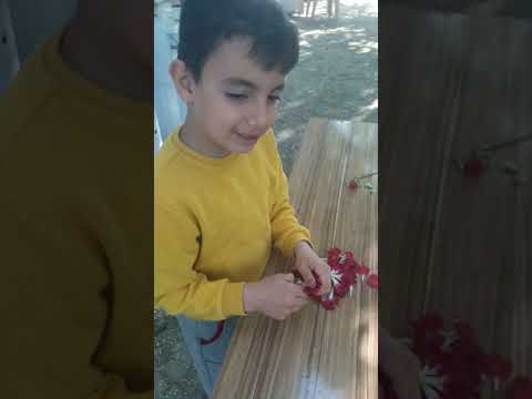 çiçekten  boya  yapımı.