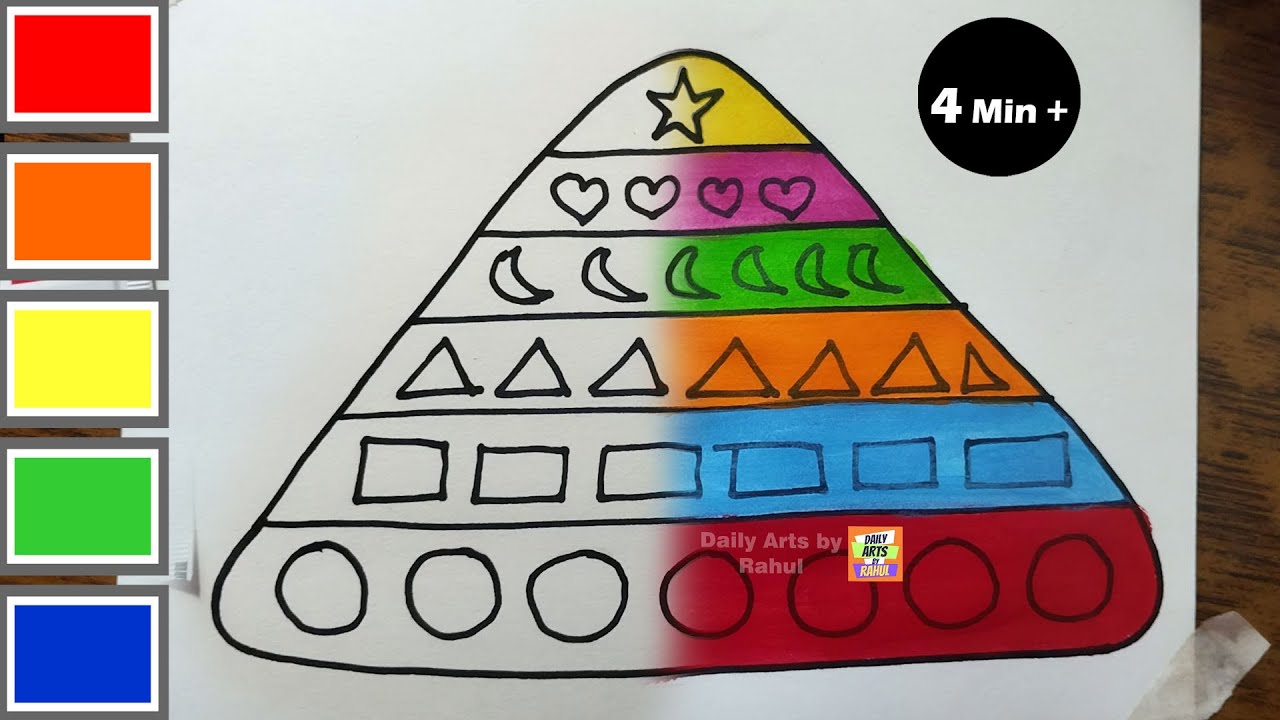 How to Draw a Pop it Triangle Easy, Painting and Colouring Page for ...