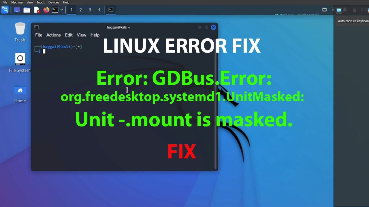 LINUX ERROR FIX: Unit -.mount is masked. - YouTube