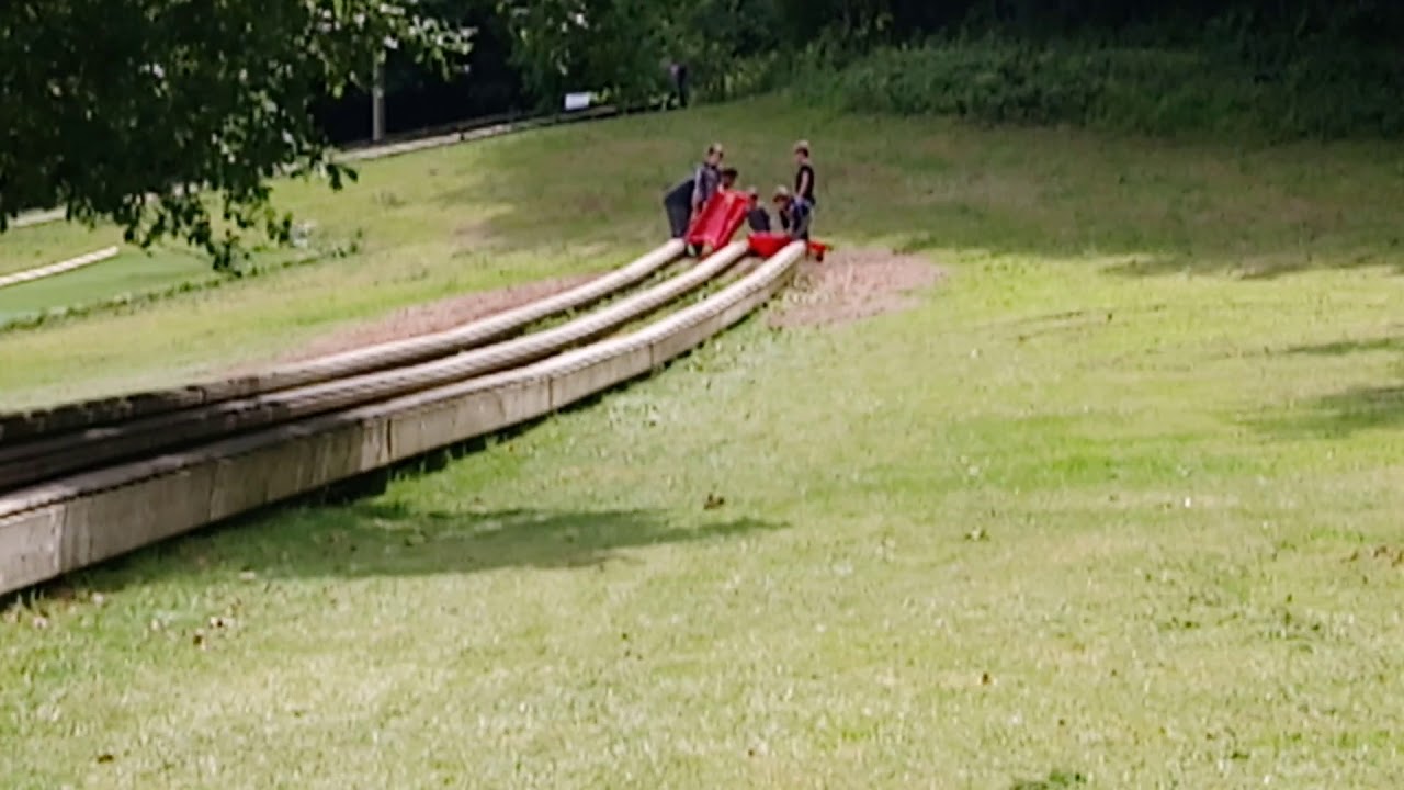 Sledges with wheels things at Mabie - YouTube