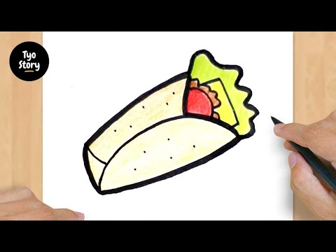#298 How to Draw a Kebab - Easy Drawing Tutorial - YouTube