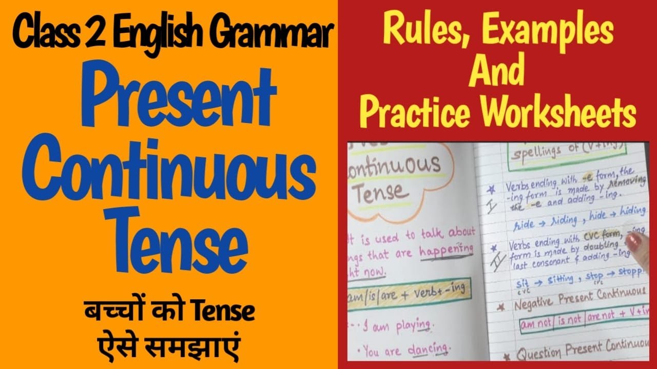 Present Continuous Tense | Class 2 English Grammar Worksheets | Uses, Examples & Important Rules ...