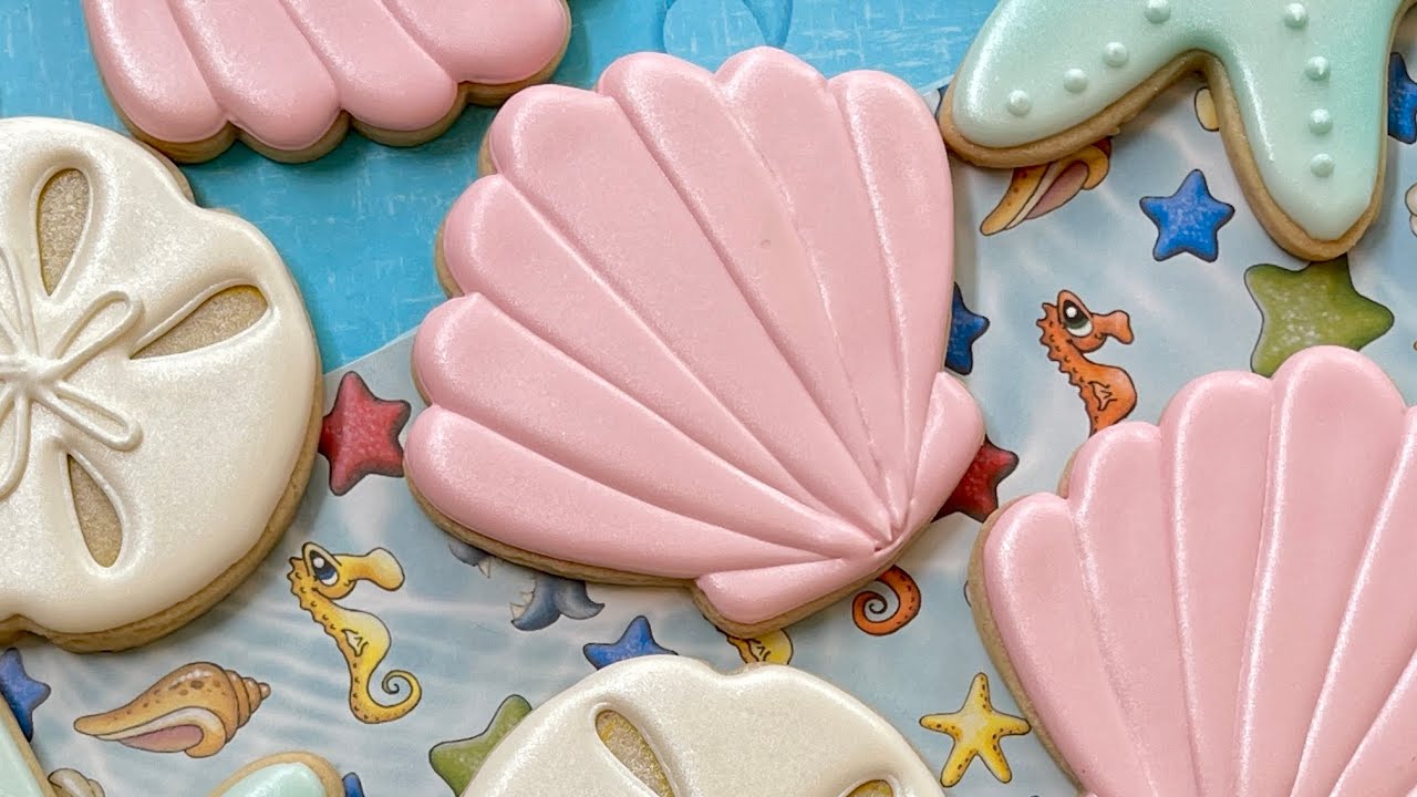 How to Decorate Seashell Sugar Cookies - YouTube