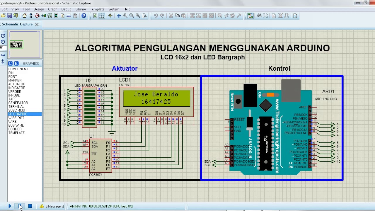 Algoritma Pemograman Dengan Arduino Lcd 16x2 Dan Led Bargraph Youtube 8985