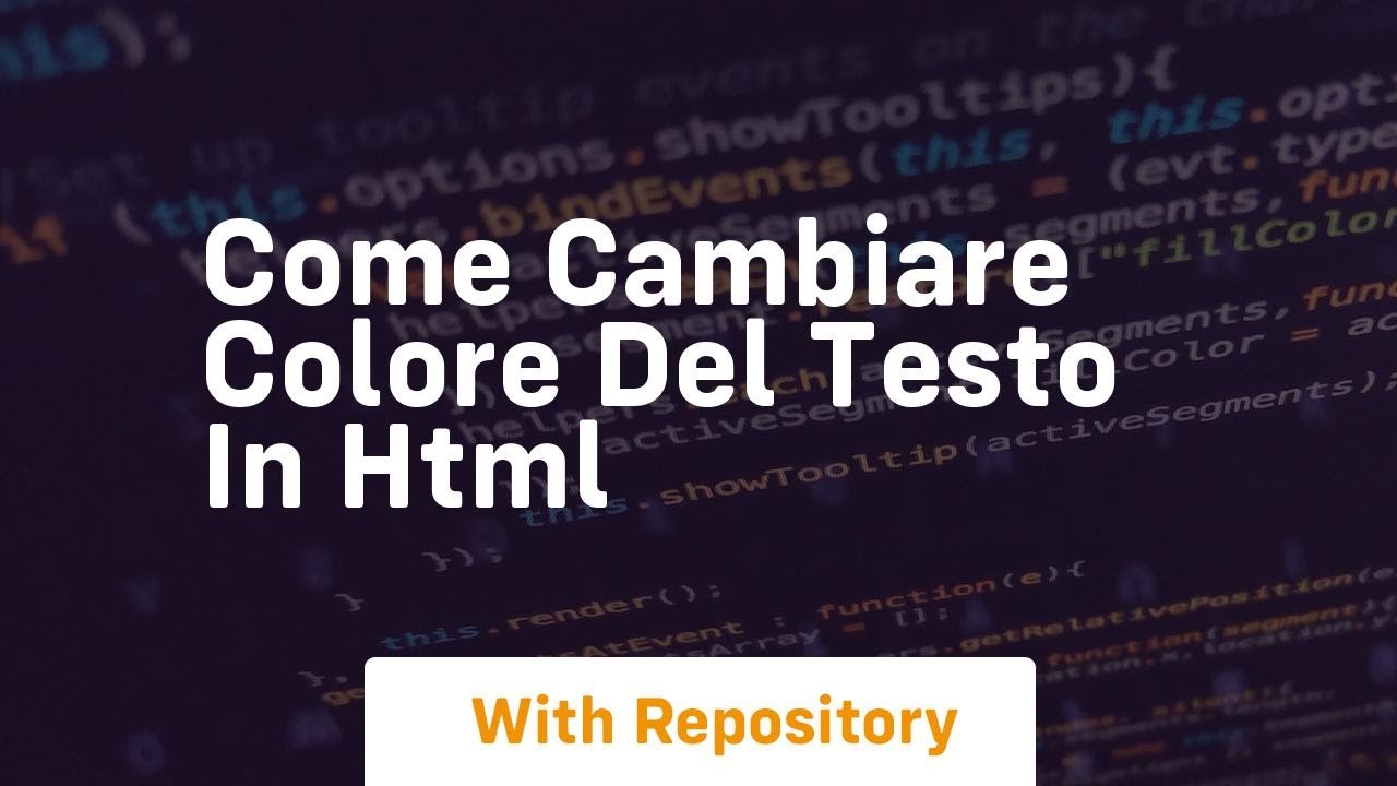 Come cambiare colore del testo in html - YouTube