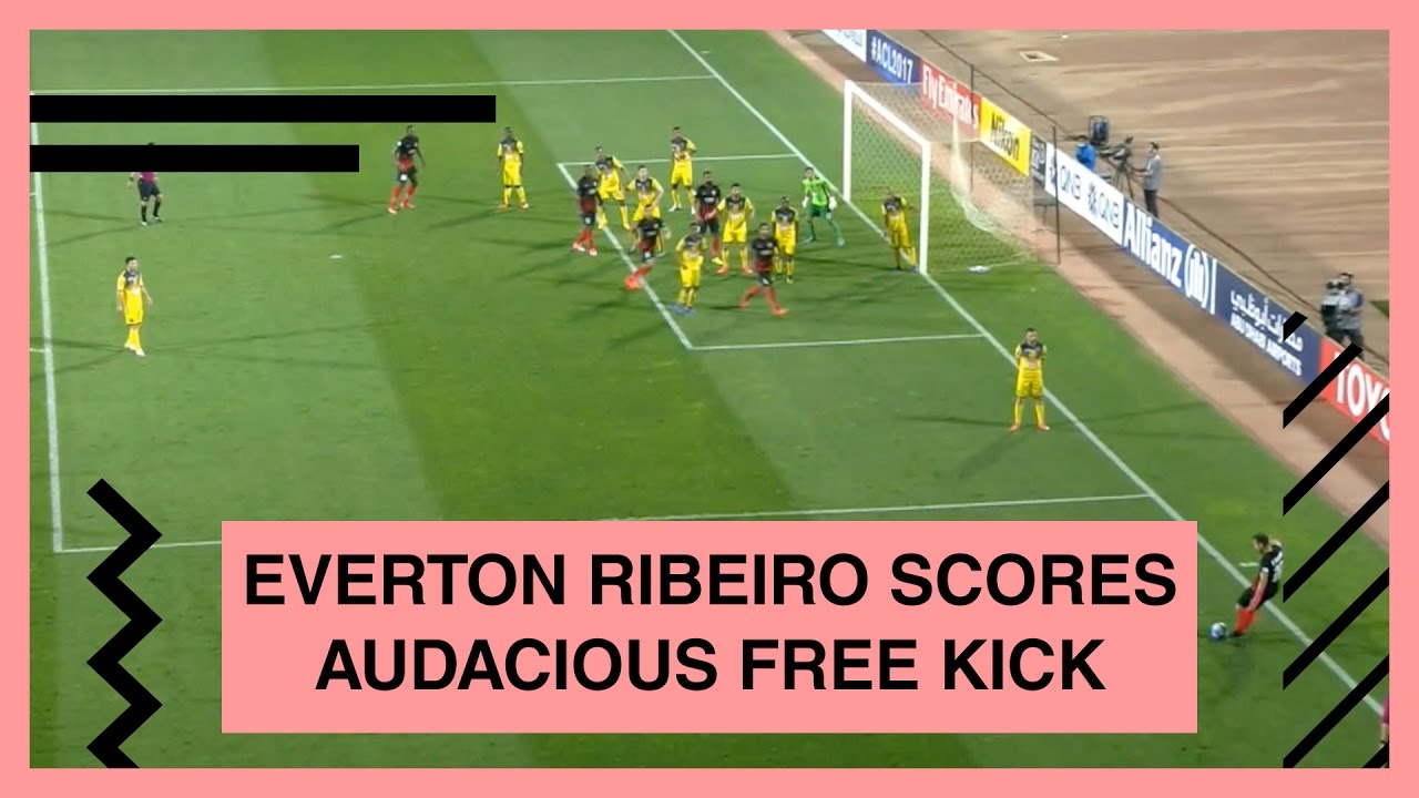 Everton Ribeiro's audacious free-kick - YouTube