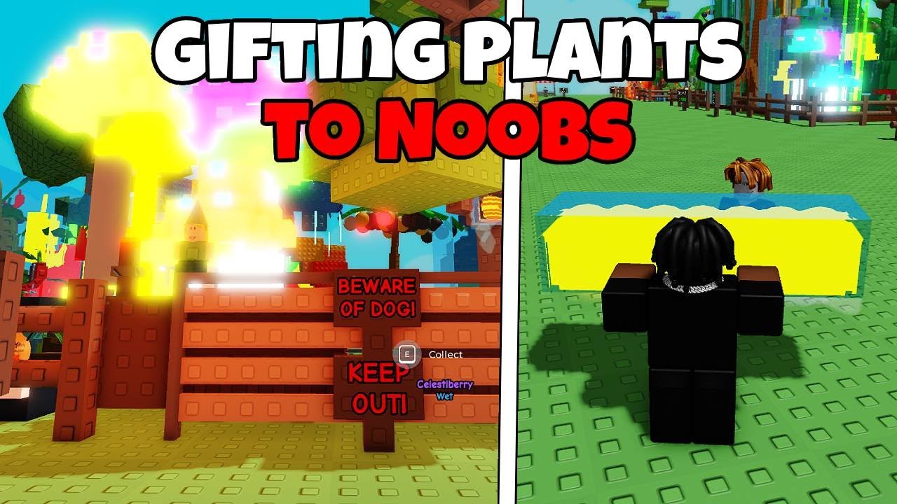 STEALING Plants And GIFTING Them to Noobs In Grow A Garden - YouTube