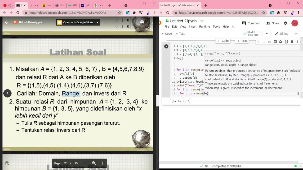 Invers Relasi Matriks dengan python - YouTube