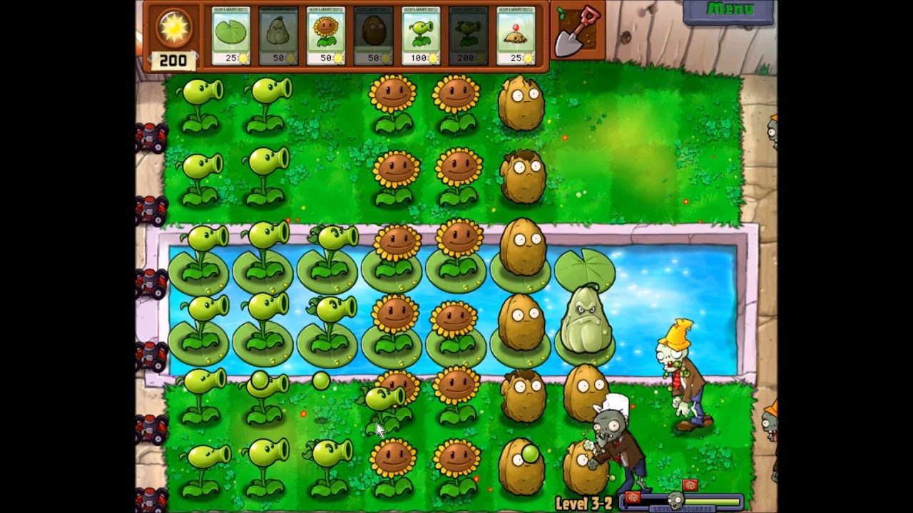 Plants Vs Zombies - Daytime in Back Yard // Gameplay Walkthrough - YouTube
