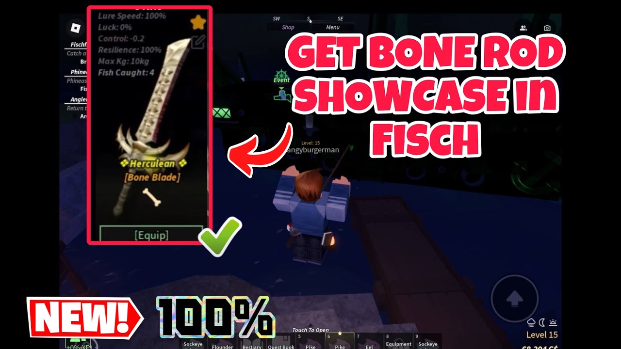 How To GET BONE ROD SHOWCASE in Fisch! Roblox (Full Crafting Guide ...
