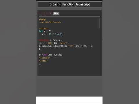forEach Function Javascript. - YouTube