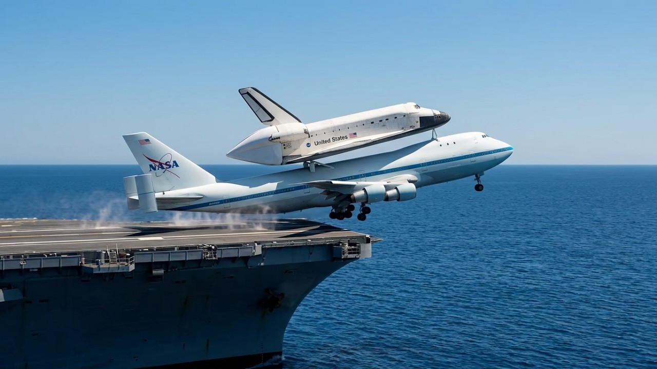 Very Rare! Shuttle Carrier Aircraft 747 of Nasa Takeoff from an ...