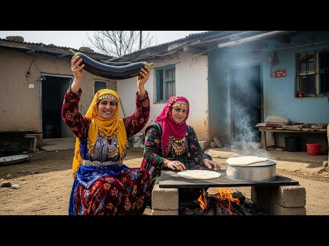 Village Life in Iran: Cooking Kashko Bademjan (Eggplant) With Family
