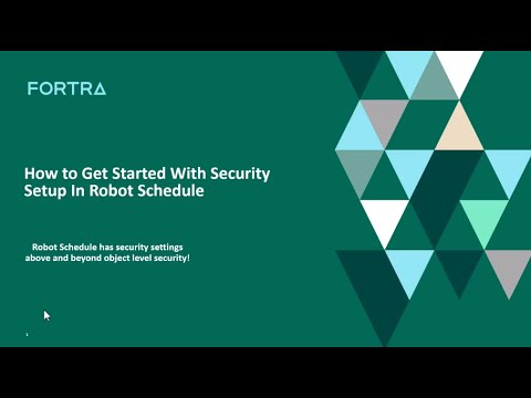 Robot Schedule | Getting Started with Robot Schedule Security Settings ...