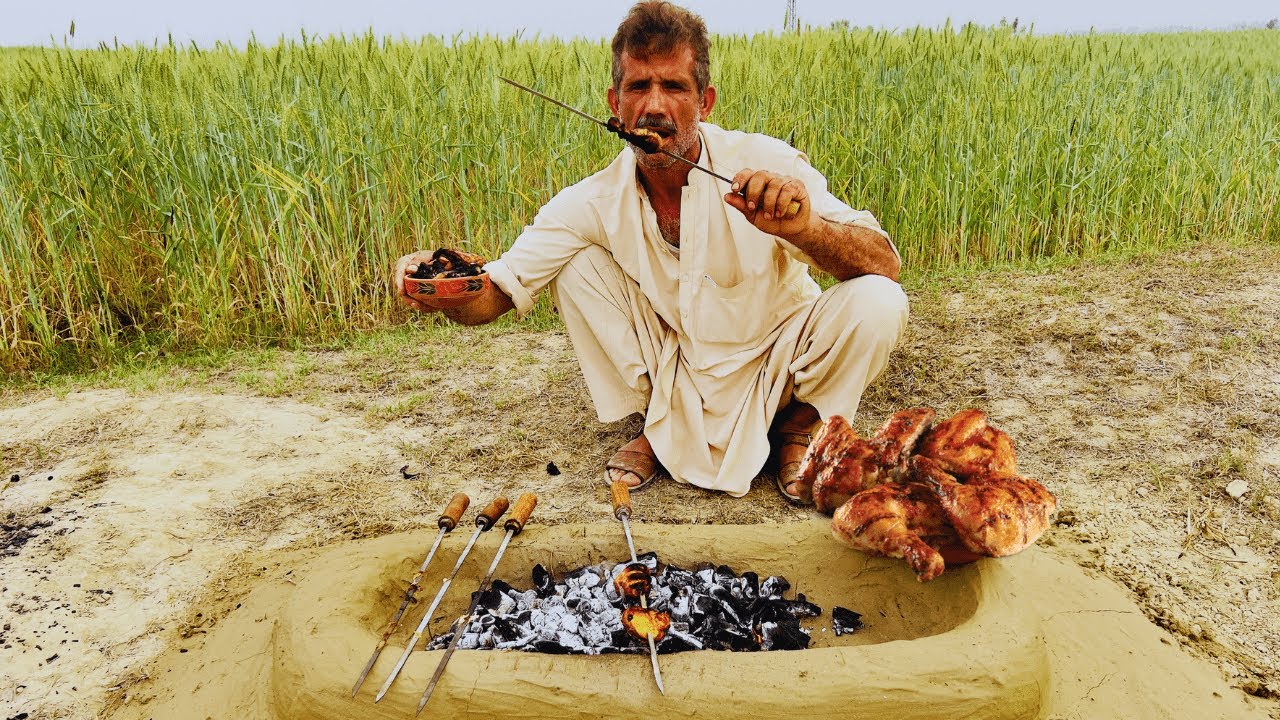 Building BBQ Mud Stove | How To Make Mud Stove for BBQ | Primitive ...