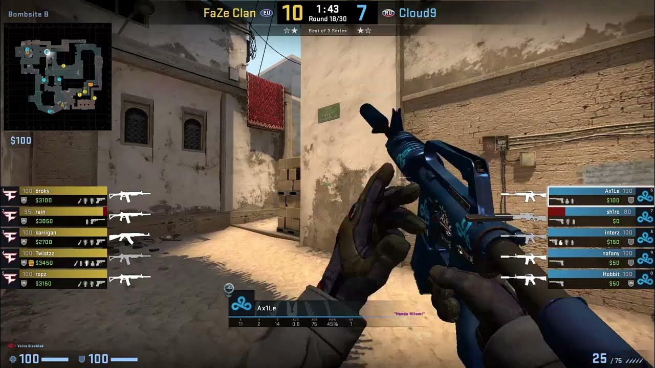 CS:GO POV Demo Cloud9 Ax1Le (29/19) vs FaZe (de_mirage) @ IEM Dallas 2022 - YouTube