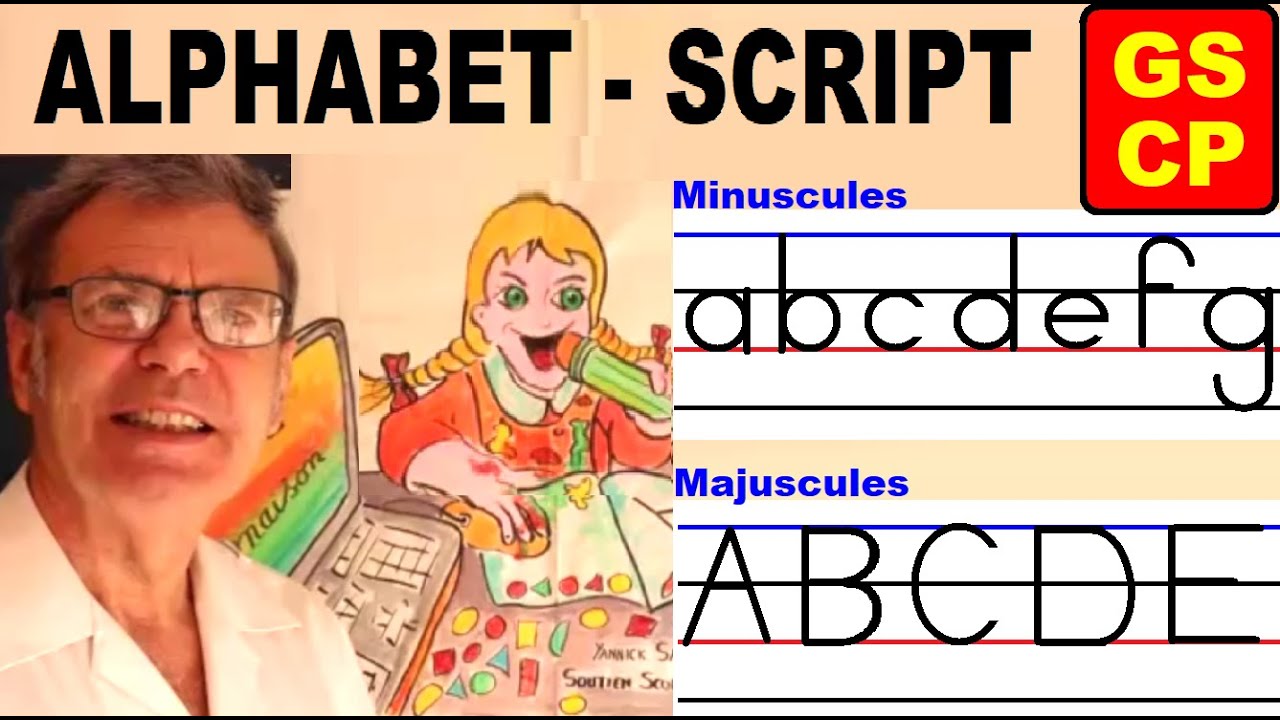 Alphabet script en Maternelle et CP : minuscule et majuscule - YouTube