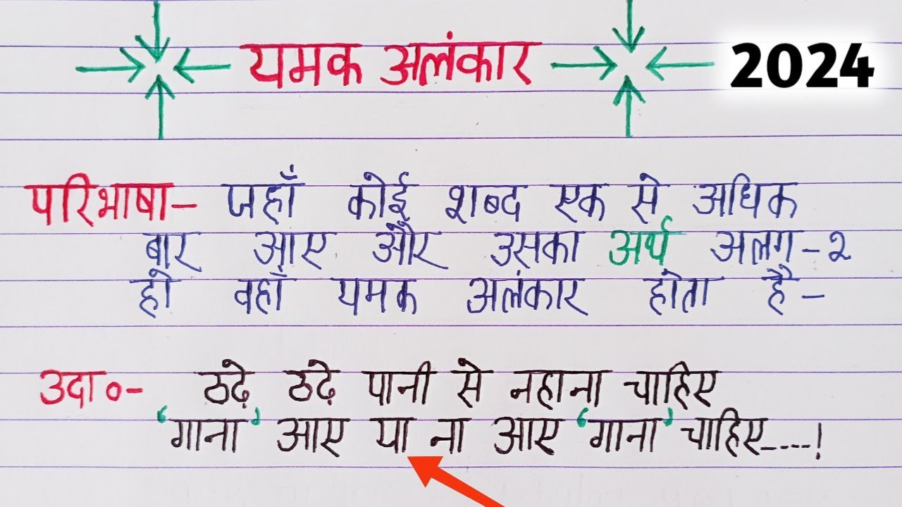 यमक अलंकार की परिभाषा और उदाहरण। yamak alankar ki paribhasha aur ...