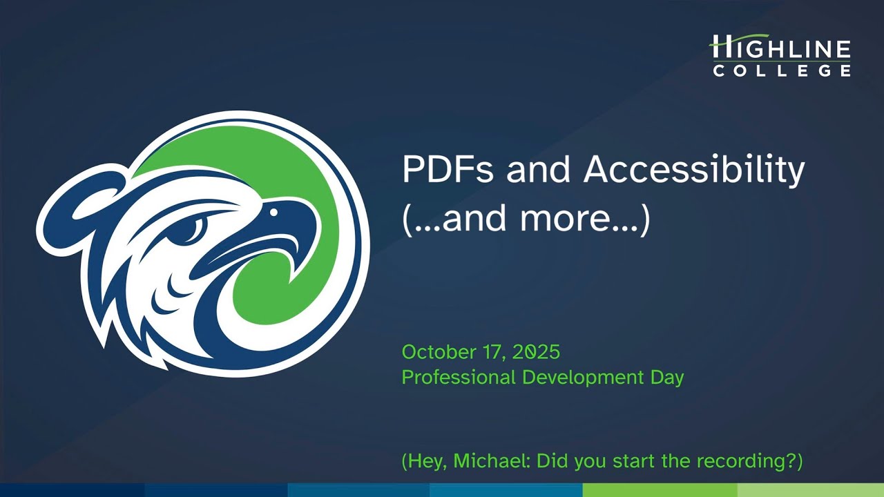 Professional Development Day 2025: PDFs and Accessibility - YouTube