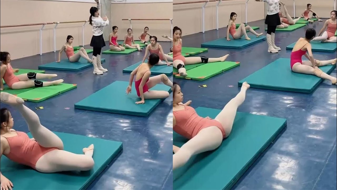 Girls in dance training in the classroom|Captivating Dance Flexibility ...