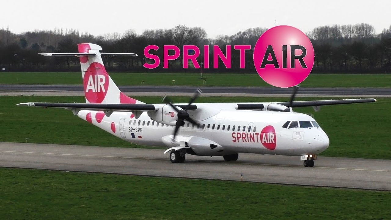 Sprint Air ATR 72-202 SP-SPE Take Off from Rotterdam Airport - YouTube