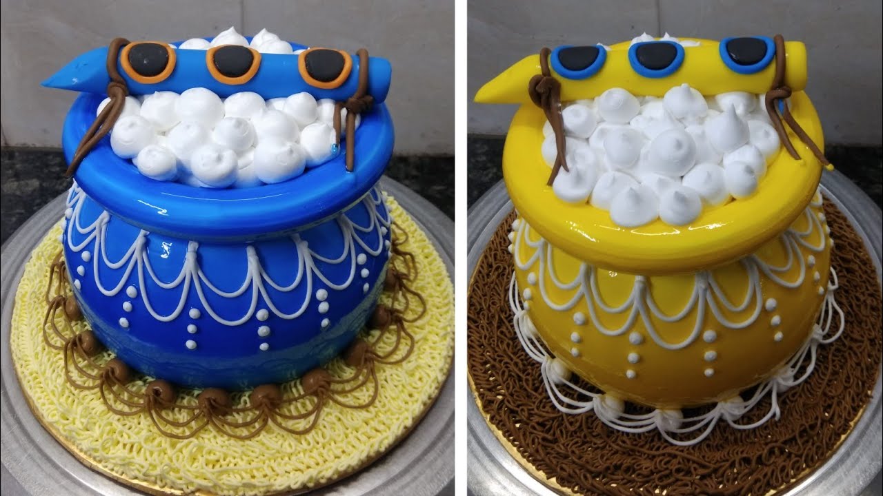 Amazing Three New Cake Design |Krishna cake|Matka Cake - YouTube