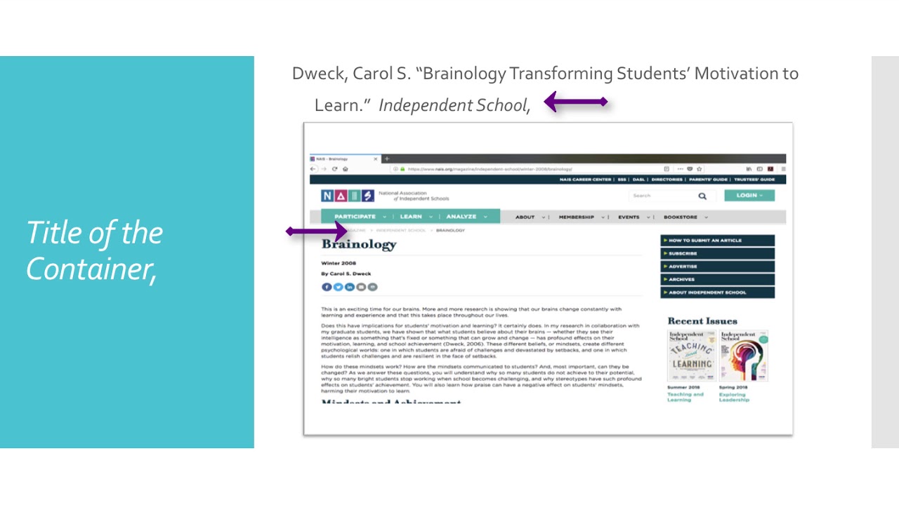 MLA 8th Edition Website Article Citation - YouTube