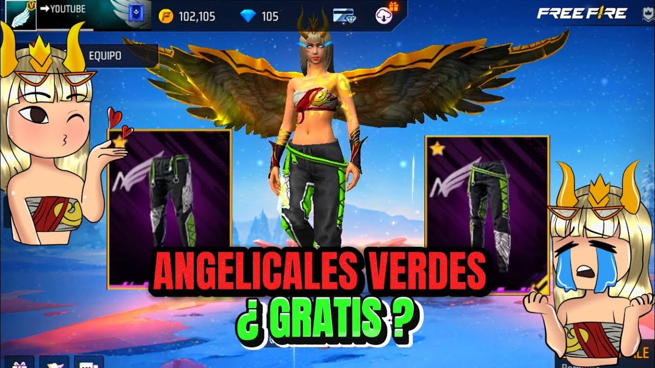 como conseguir los angelicales verdes en free fire - YouTube