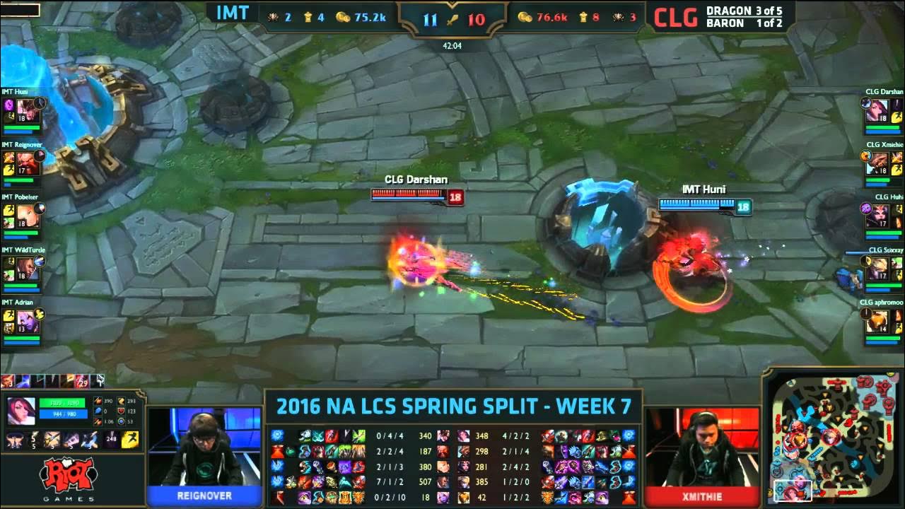 IMT VS CLG Baron Steal and Backdoor Play NA LCS Spring 2016 - YouTube