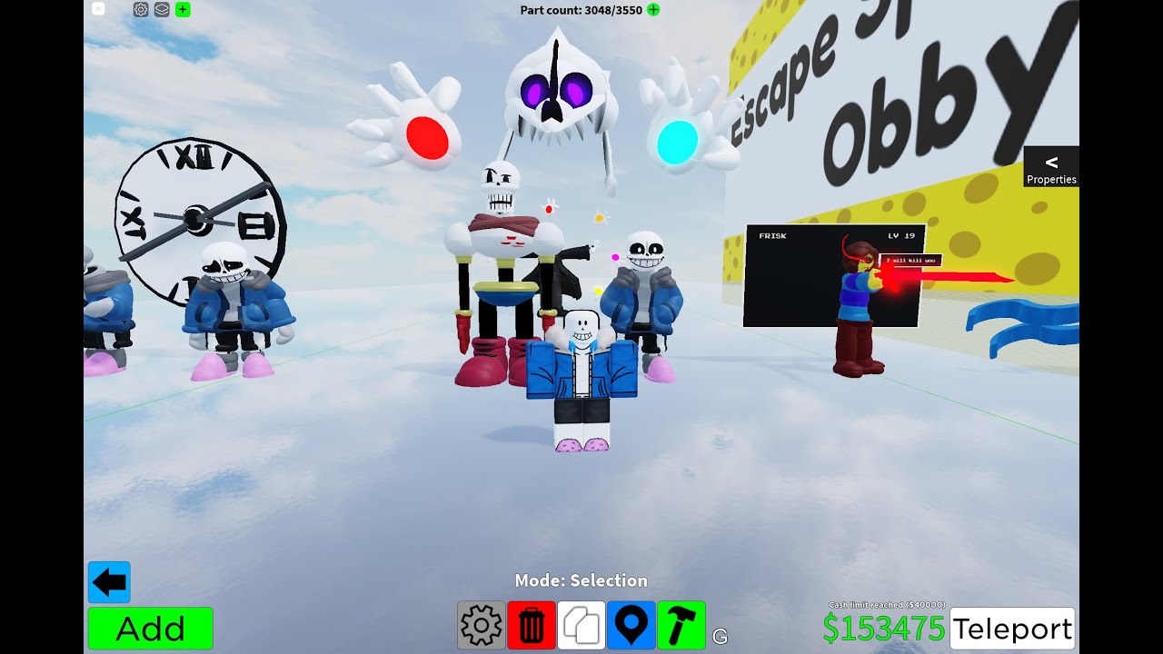 All my sans models (Obby creator) - YouTube