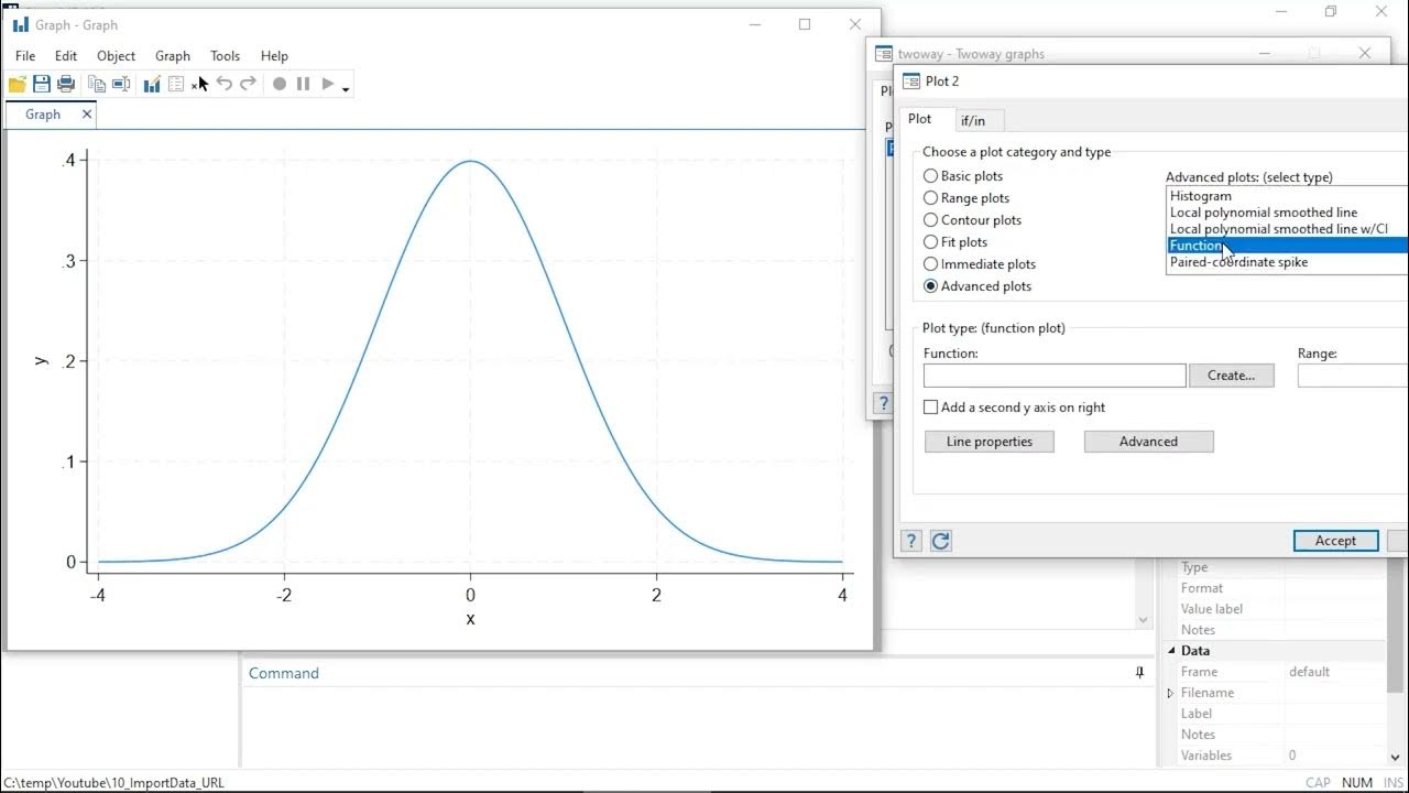 How to graph functions using Stata 18 - YouTube