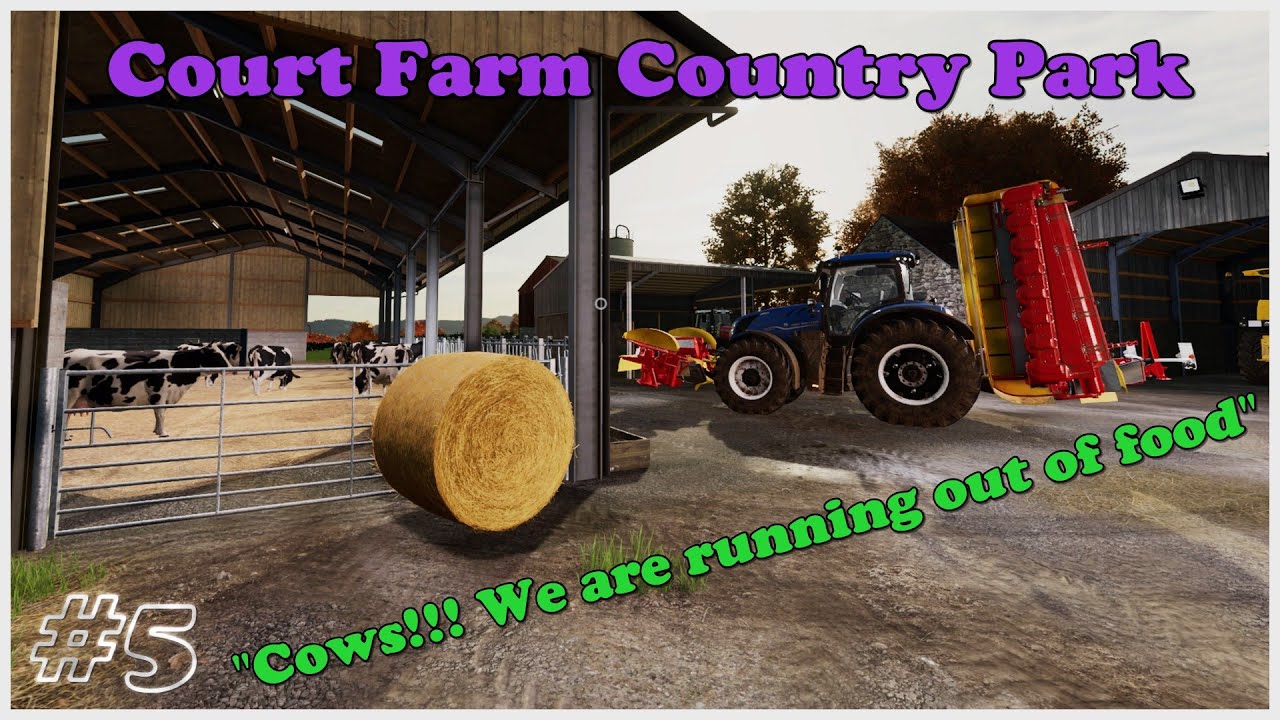FS22 | "Cows!! We are running out of food" | Court Farm Country Park #5 ...