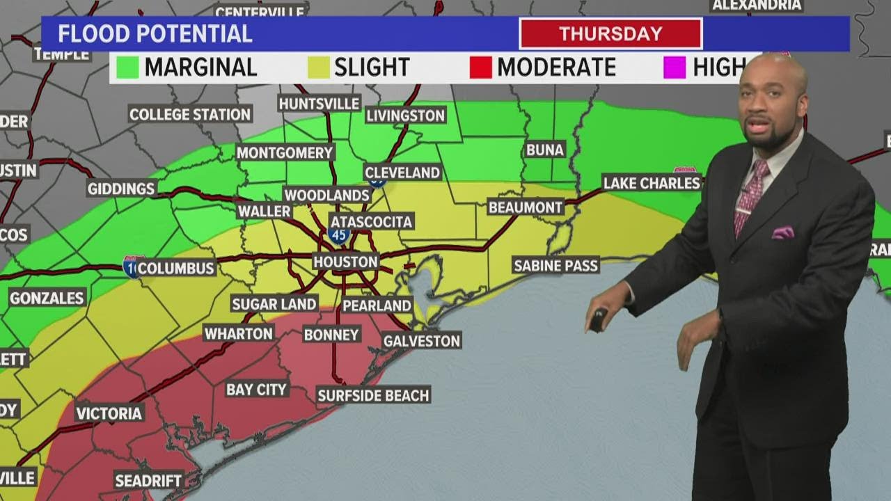Houston forecast: Flash Flood concerns remain through Friday - YouTube