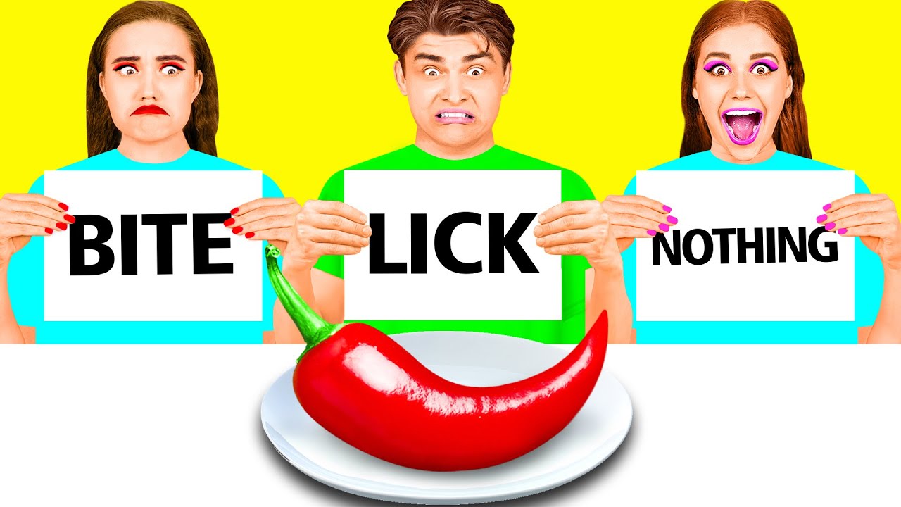 Bite, Lick or Nothing Challenge | Food Battle by DaRaDa Challenge - YouTube