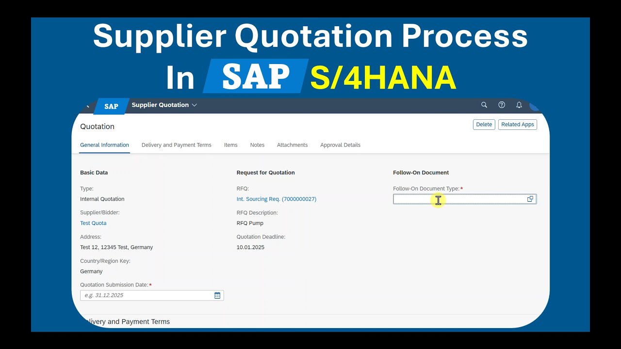 Supplier Quotation Process in SAP S/4HANA Fiori | Tutorial - YouTube