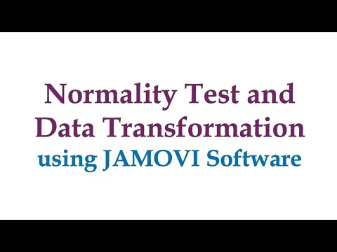 Normality Test and Data Transformation using JAMOVI - YouTube