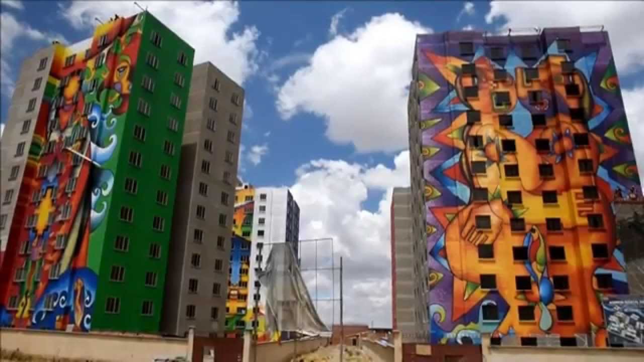 Wiphala , 14 megamurales en siete edificios , El Alto , Bolivia - YouTube