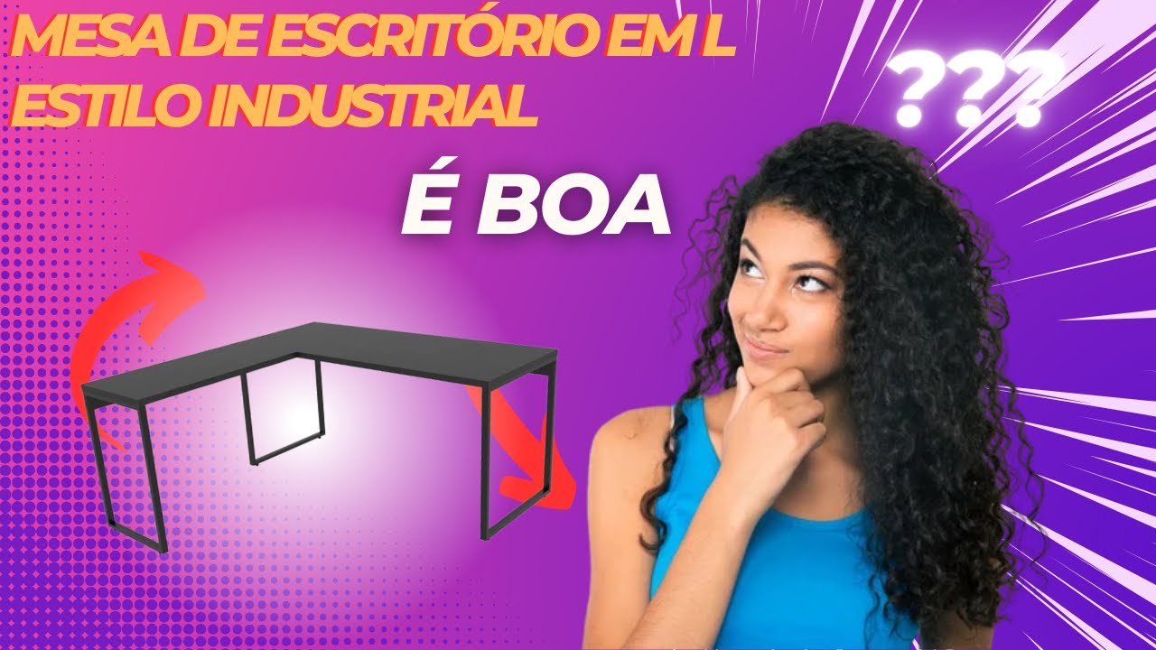 Mesa de Escritório em L Estilo Industrial 1,50metros por1,50m Kuadra ...
