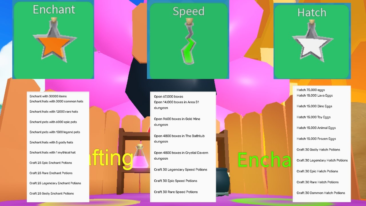 MAKING POTIONS QUESTS: SPEED, ENCHANT AND HATCH (Roblox - Unboxing ...