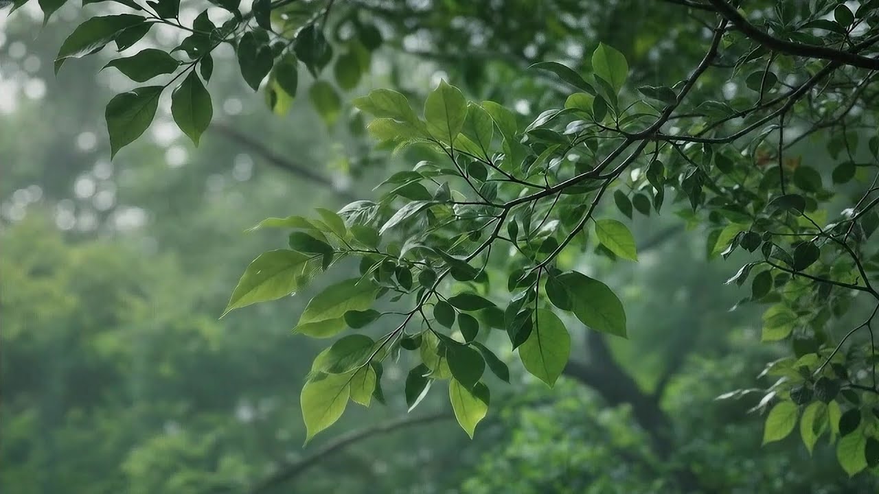Peaceful Rain on Tree Leaves | Relaxing Nature Sounds, No Thunder - YouTube