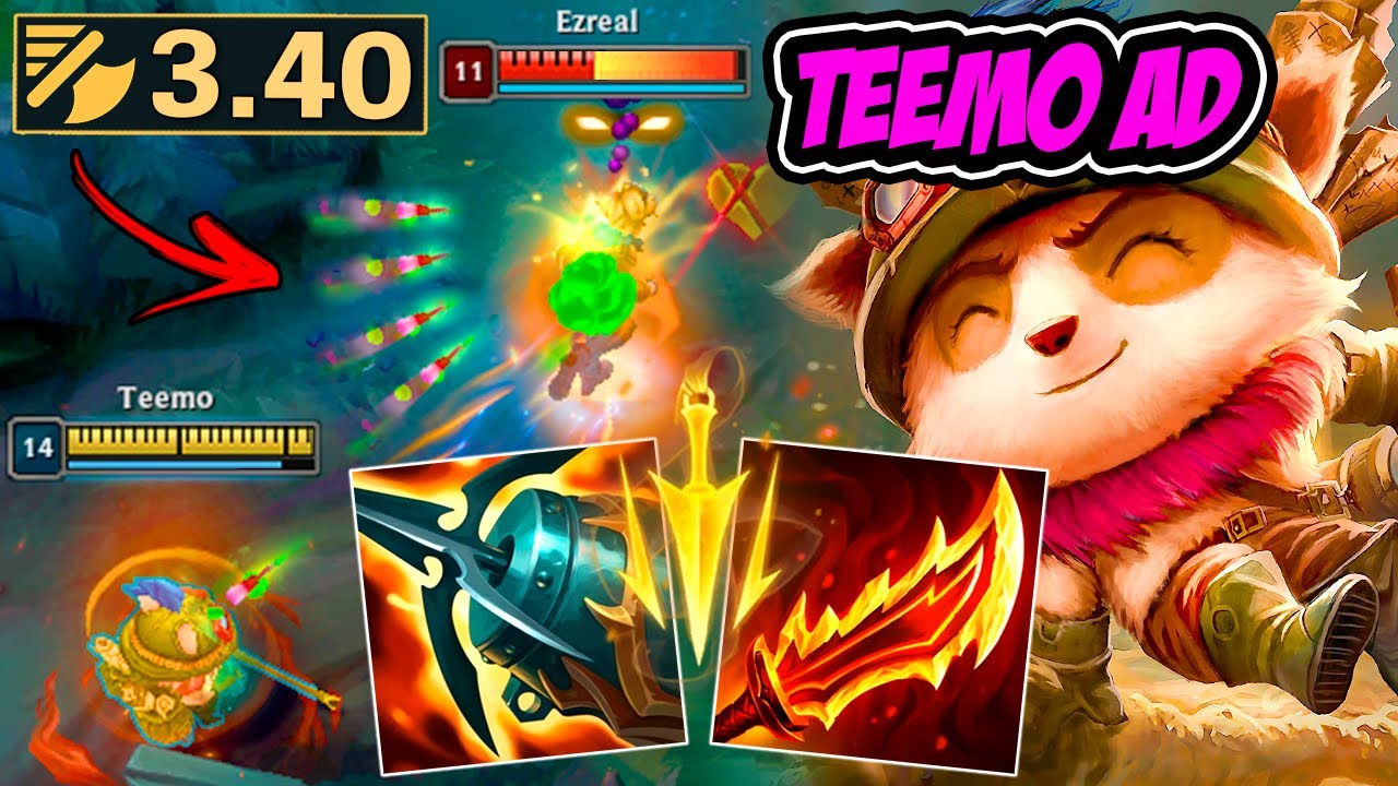 TEEMO AD COM VELOCIDADE DE ATAQUE ABSURDA !! - LEAGUE OF LEGENDS - YouTube