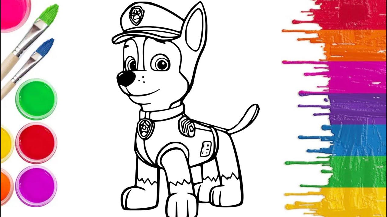 How to Draw PAW Patrol Chase Easy // PAW Patrol the Movie Drawing Chase ...