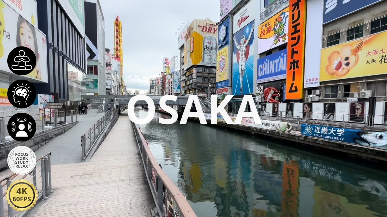 Tour por Osaka, Japón - Concéntrate o Relájate durante una hora - YouTube